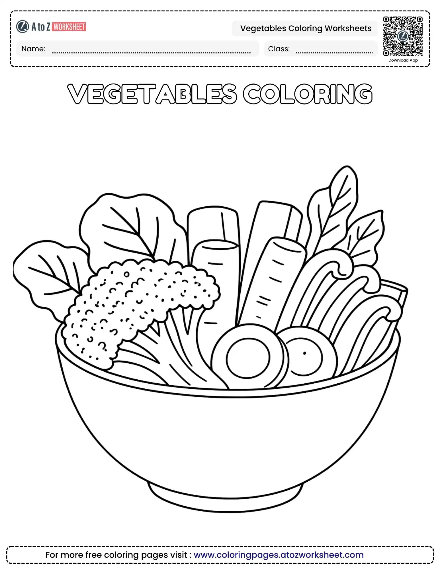 Free Printable Vegetables Coloring Worksheets for Kids | A To Z ...